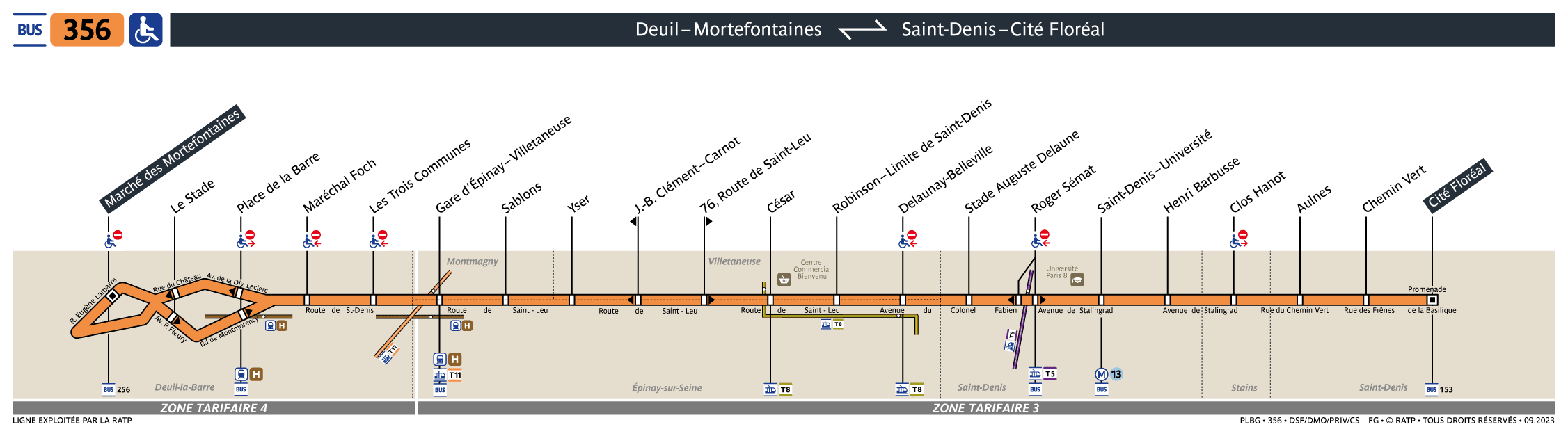 Bus Line 356: map, stops, and real-time schedules | Bonjour RATP