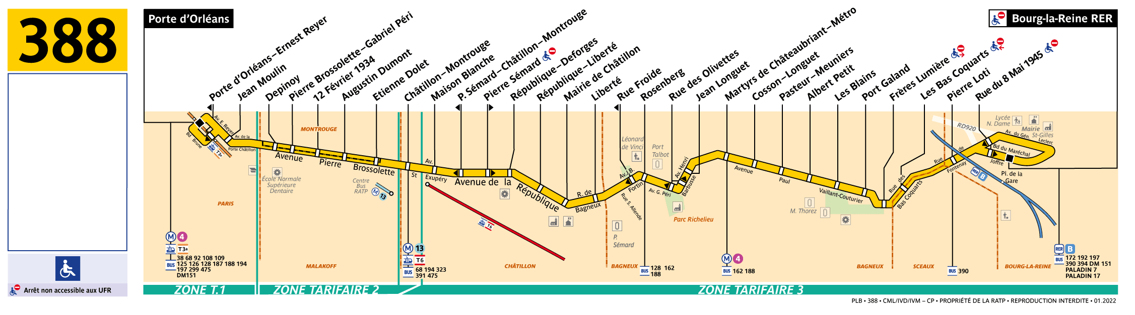 Bus Line 388: map, stops, and real-time schedules | Bonjour RATP
