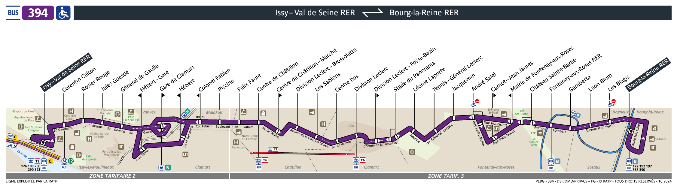Bus Line 394: map, stops, and real-time schedules | Bonjour RATP