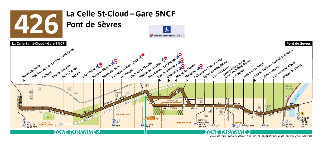 Bus Line 426: map, stops, and real-time schedules | Bonjour RATP