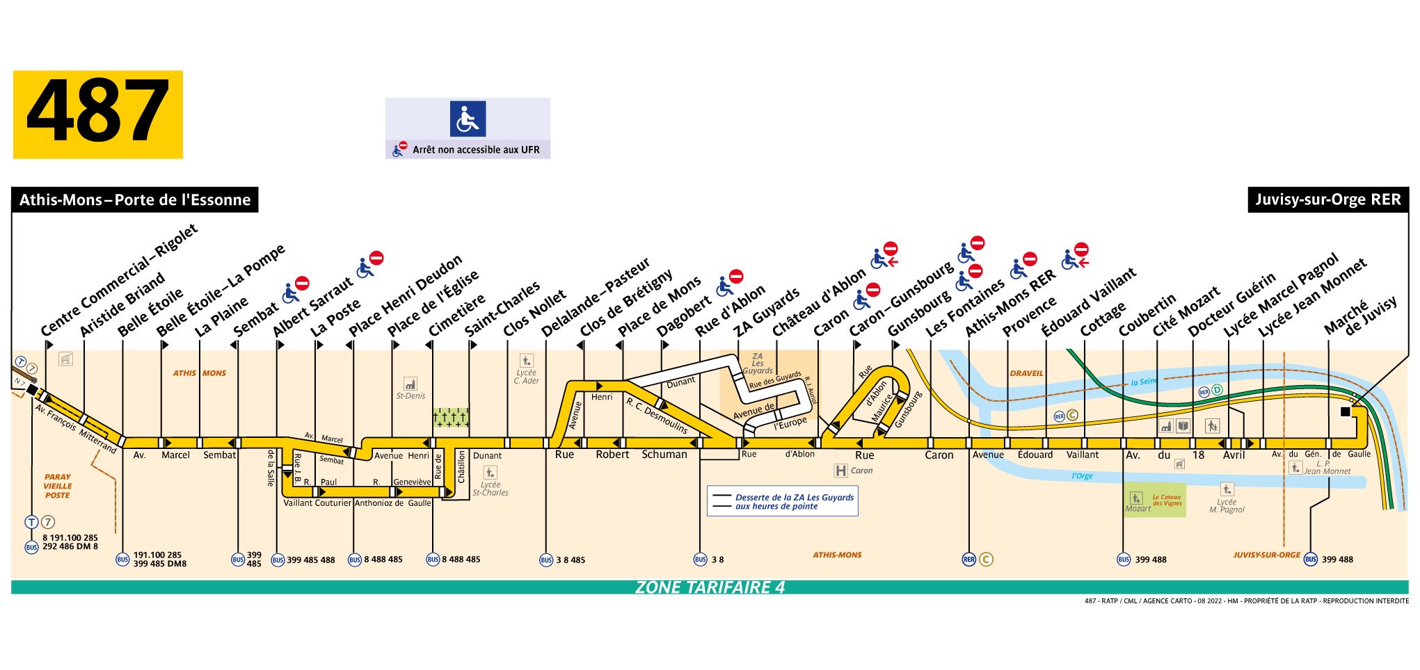 Bus Ligne 487 : plan, arrêts et horaires en temps réel | Bonjour RATP