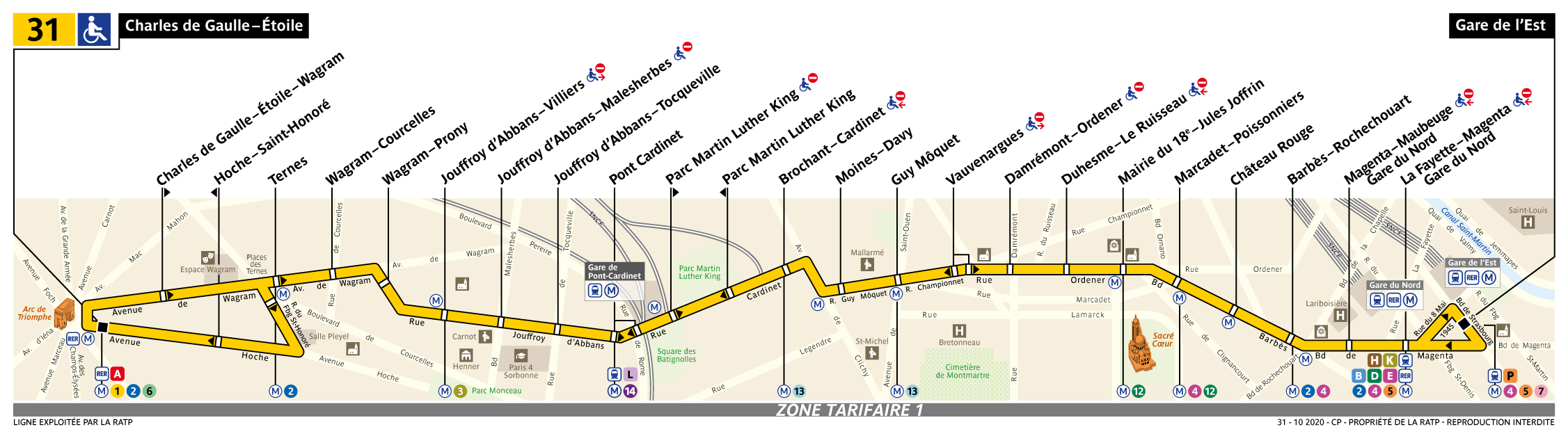 Bus Ligne 31 : plan, arrêts et horaires en temps réel | Bonjour RATP