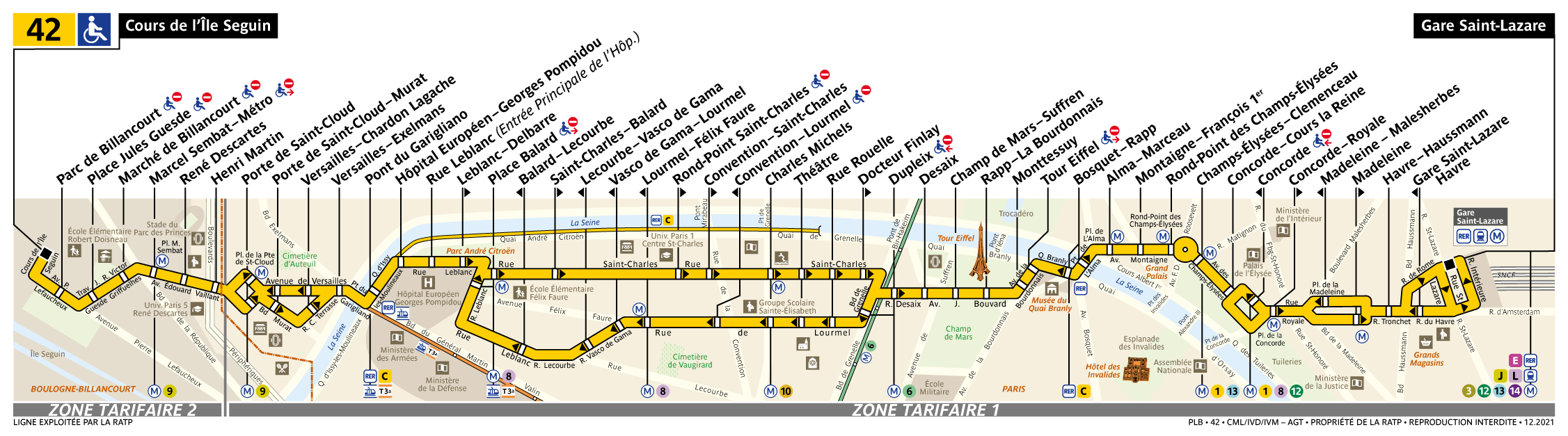 Bus Ligne 42 : plan, arrêts et horaires en temps réel | Bonjour RATP