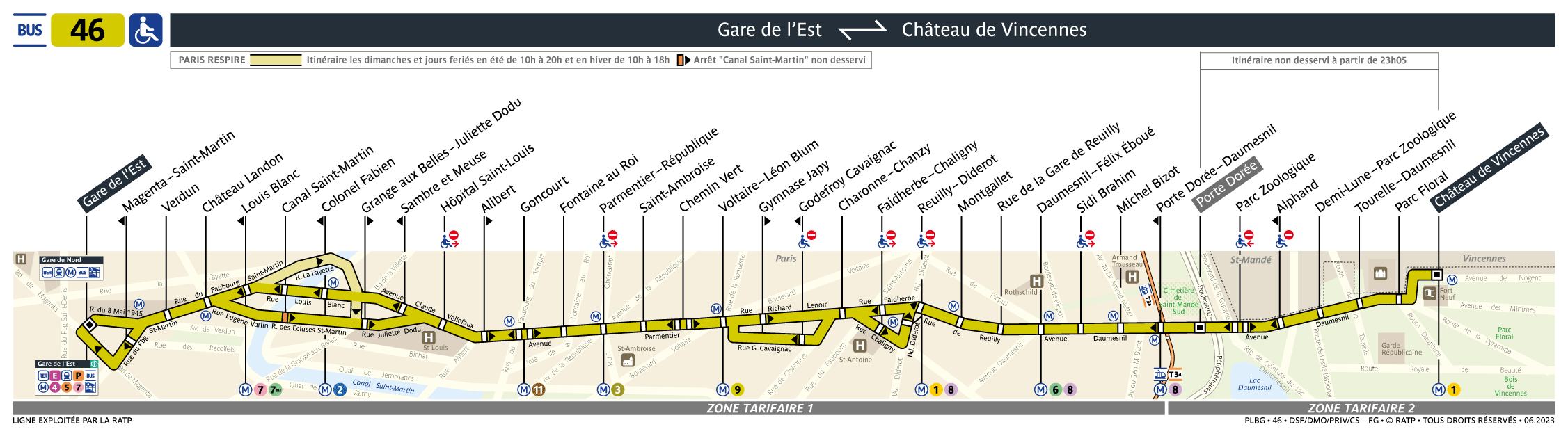 Bus Ligne 46 : plan, arrêts et horaires en temps réel | Bonjour RATP