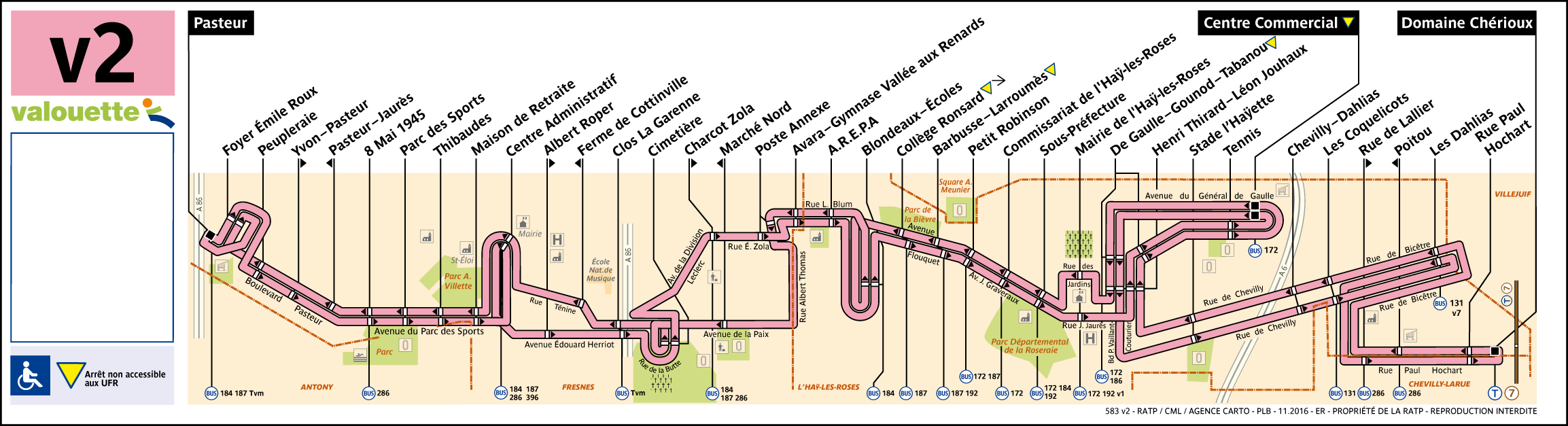 Bus Ligne V2 : plan, arrêts et horaires en temps réel | Bonjour RATP