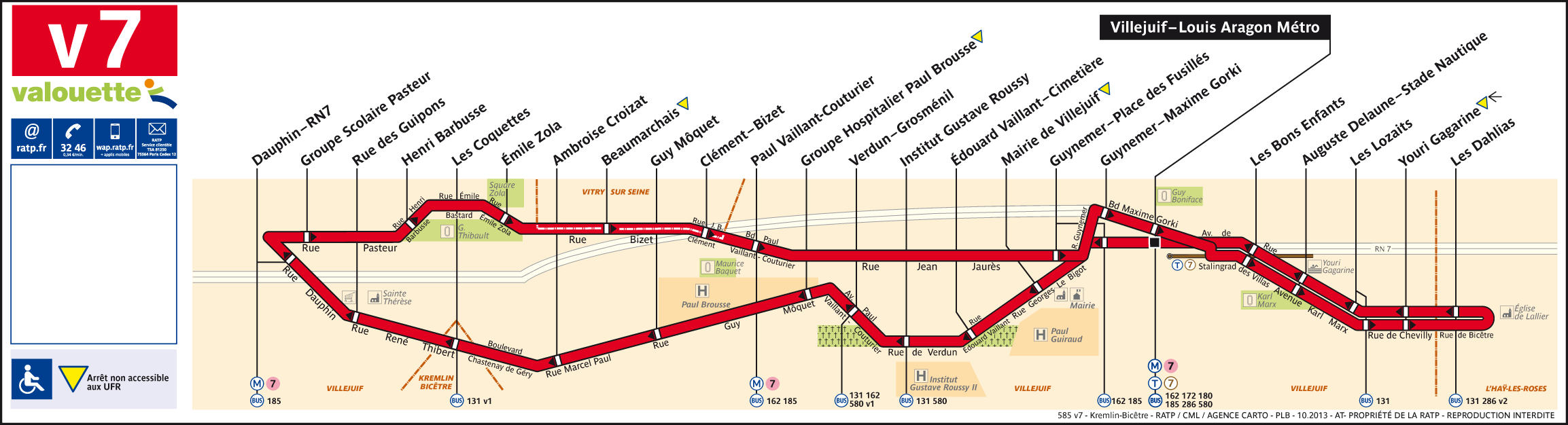 Bus Ligne V7 : plan, arrêts et horaires en temps réel | Bonjour RATP