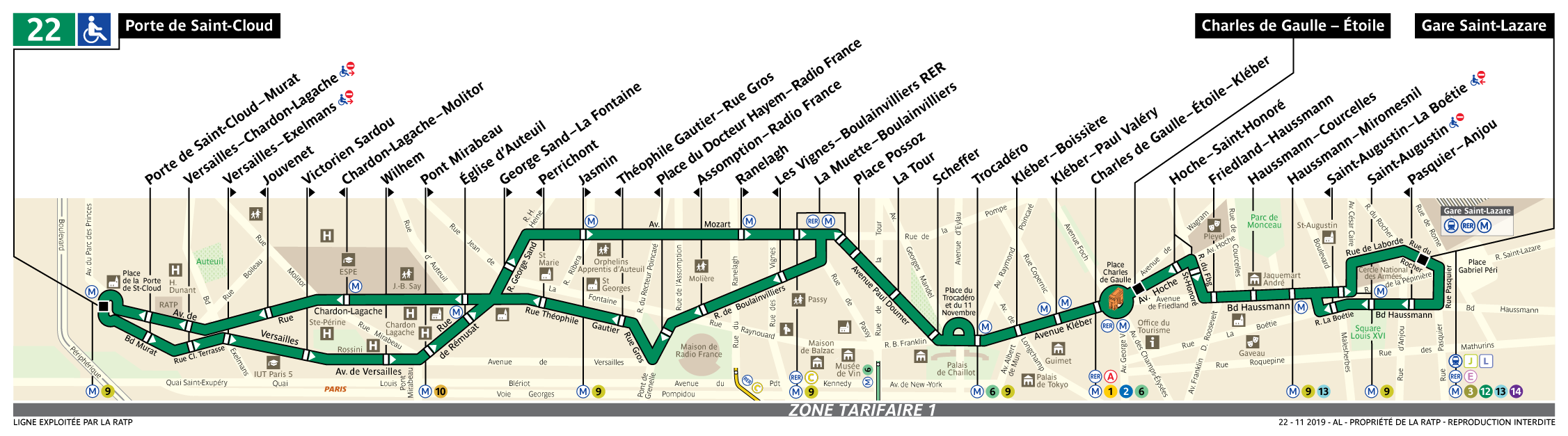 Bus Ligne 22 : plan, arrêts et horaires en temps réel | Bonjour RATP