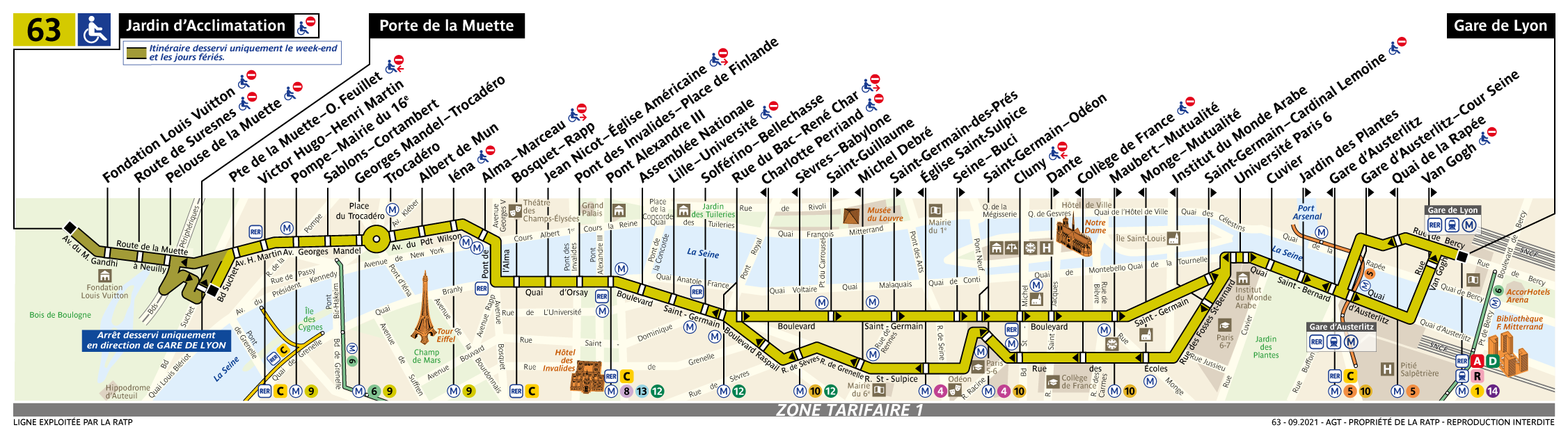 Bus Ligne 63 : plan, arrêts et horaires en temps réel | Bonjour RATP