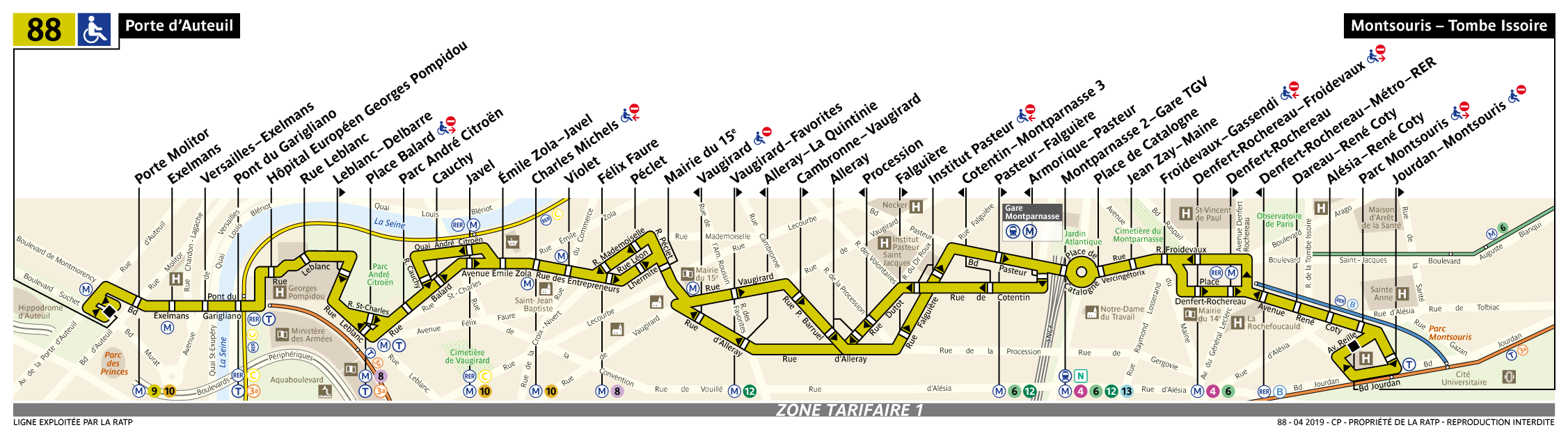Bus Ligne 88 : plan, arrêts et horaires en temps réel | Bonjour RATP