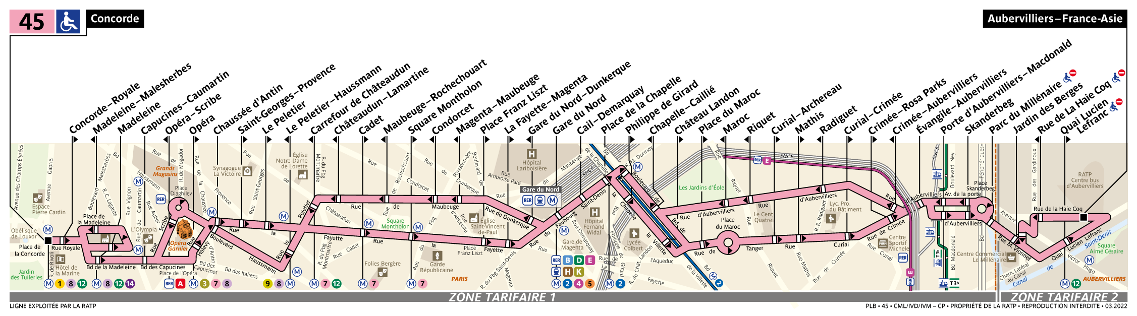 Bus Ligne 45 : plan, arrêts et horaires en temps réel | Bonjour RATP