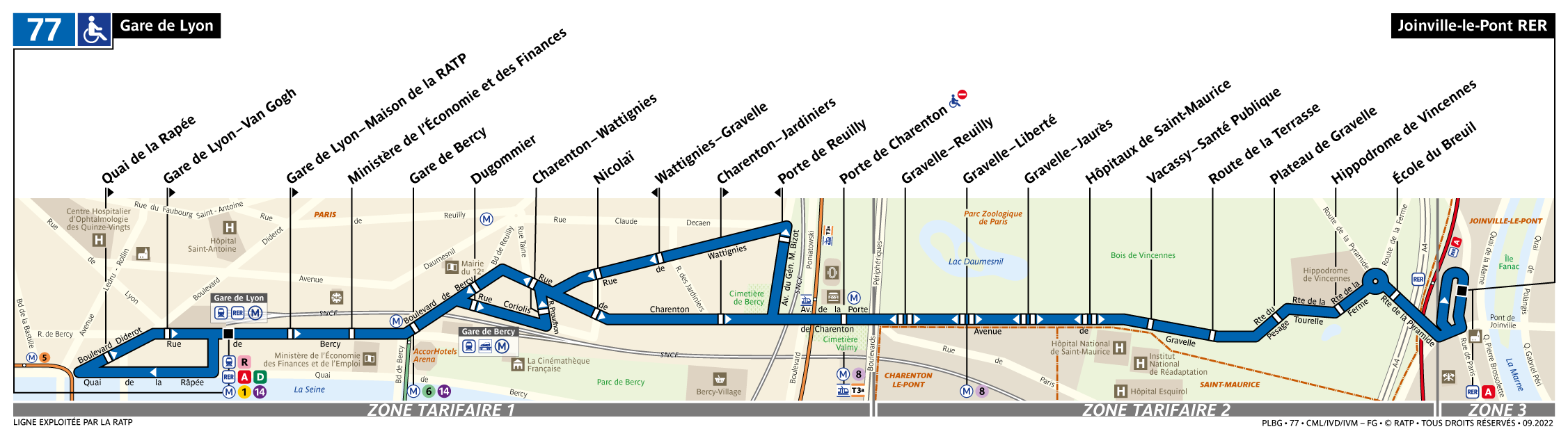Bus Ligne 77 : plan, arrêts et horaires en temps réel | Bonjour RATP
