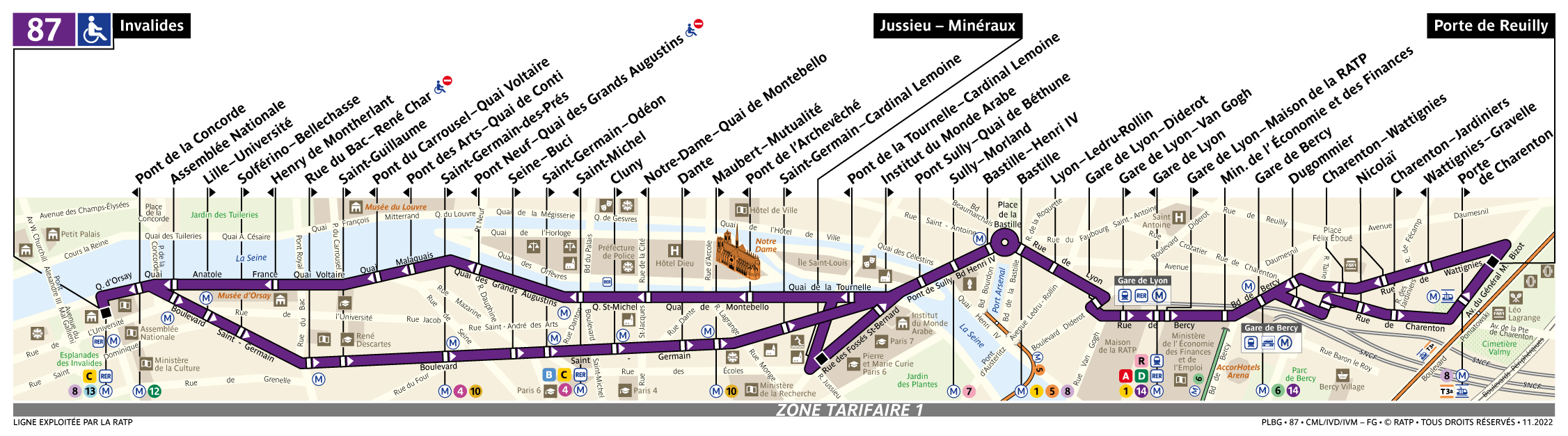 Bus Ligne 87 : plan, arrêts et horaires en temps réel | Bonjour RATP