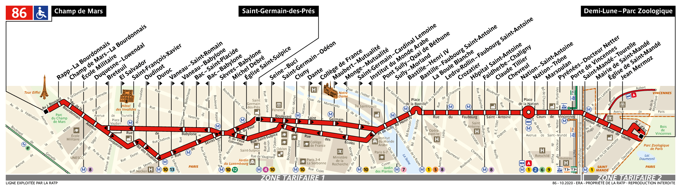 Bus Ligne 86 : plan, arrêts et horaires en temps réel | Bonjour RATP