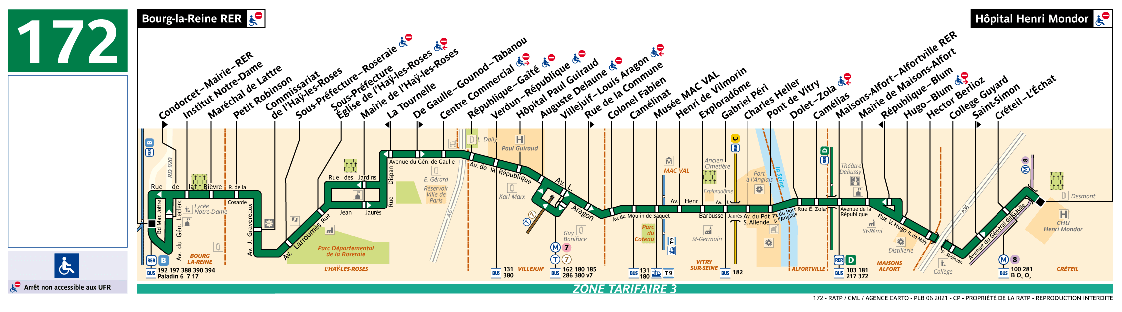 Bus Line 172: map, stops, and real-time schedules | Bonjour RATP