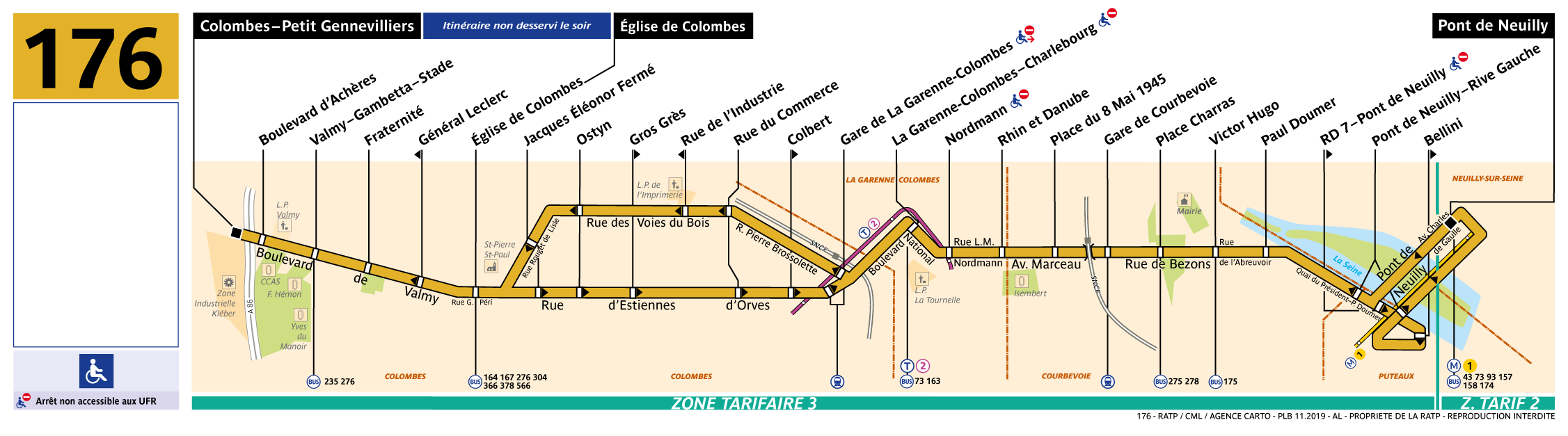 Bus Ligne 176 : plan, arrêts et horaires en temps réel | Bonjour RATP