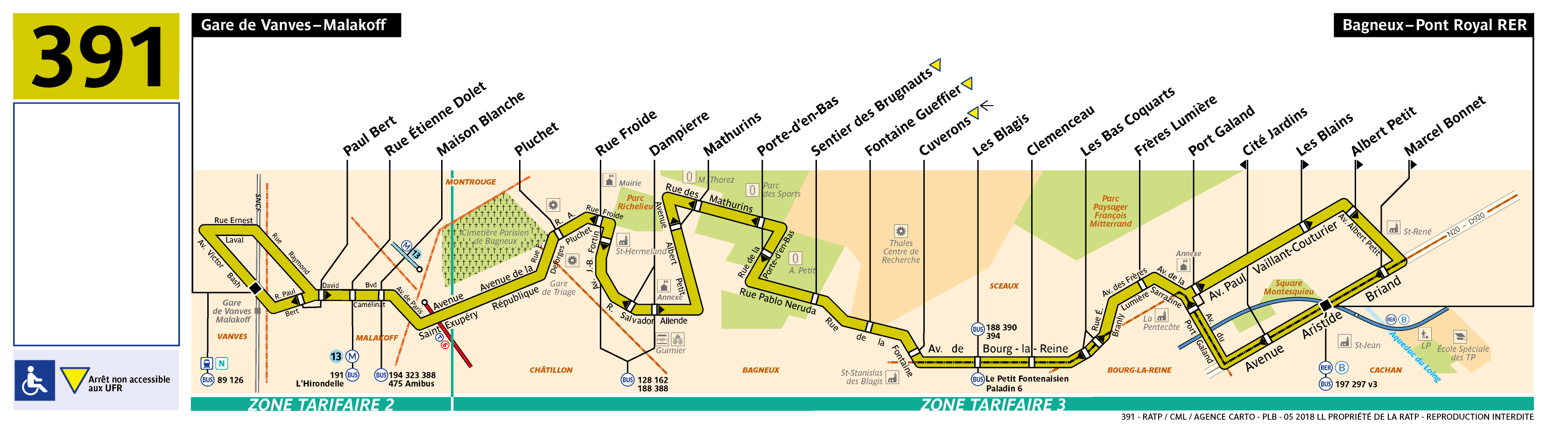 Bus Line 391: map, stops, and real-time schedules | Bonjour RATP