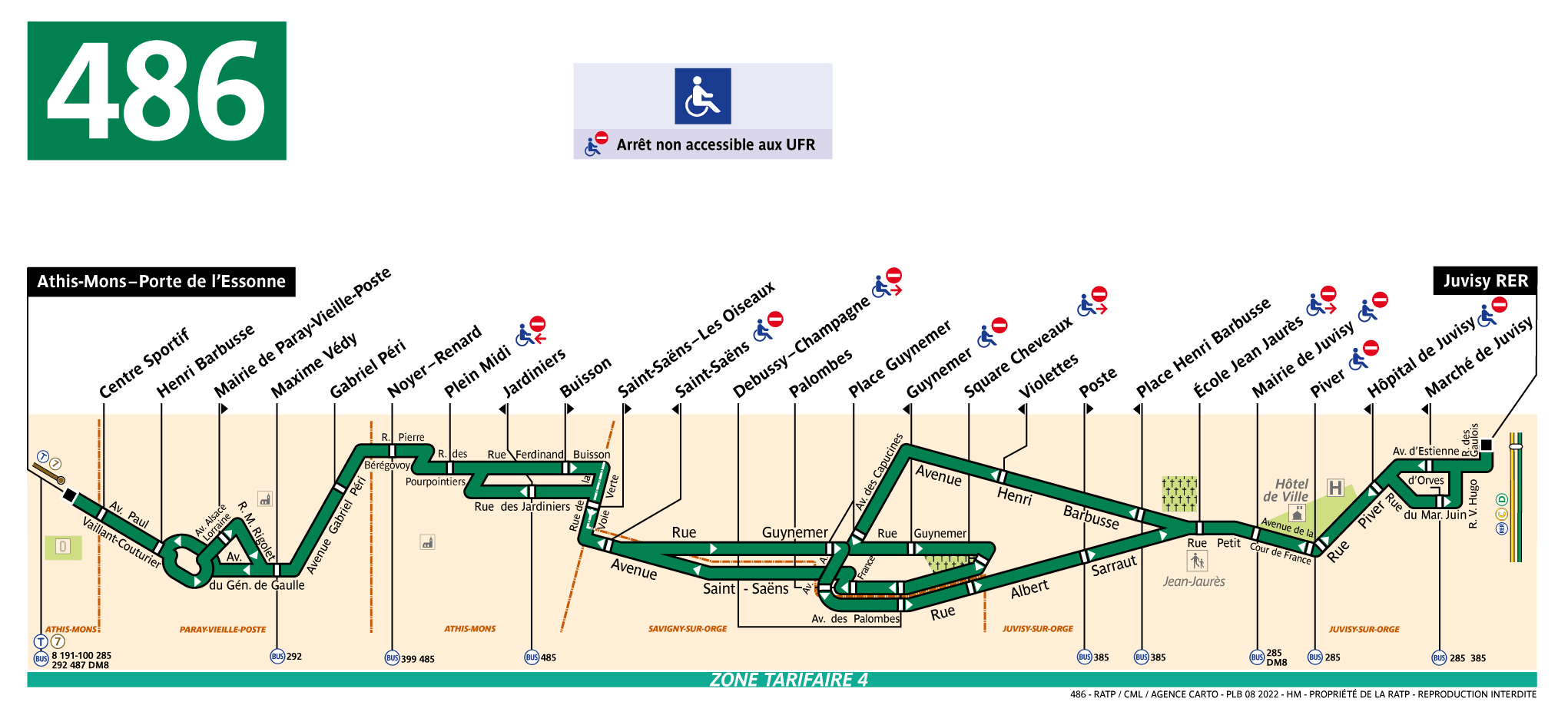 Bus Ligne 486 : plan, arrêts et horaires en temps réel | Bonjour RATP