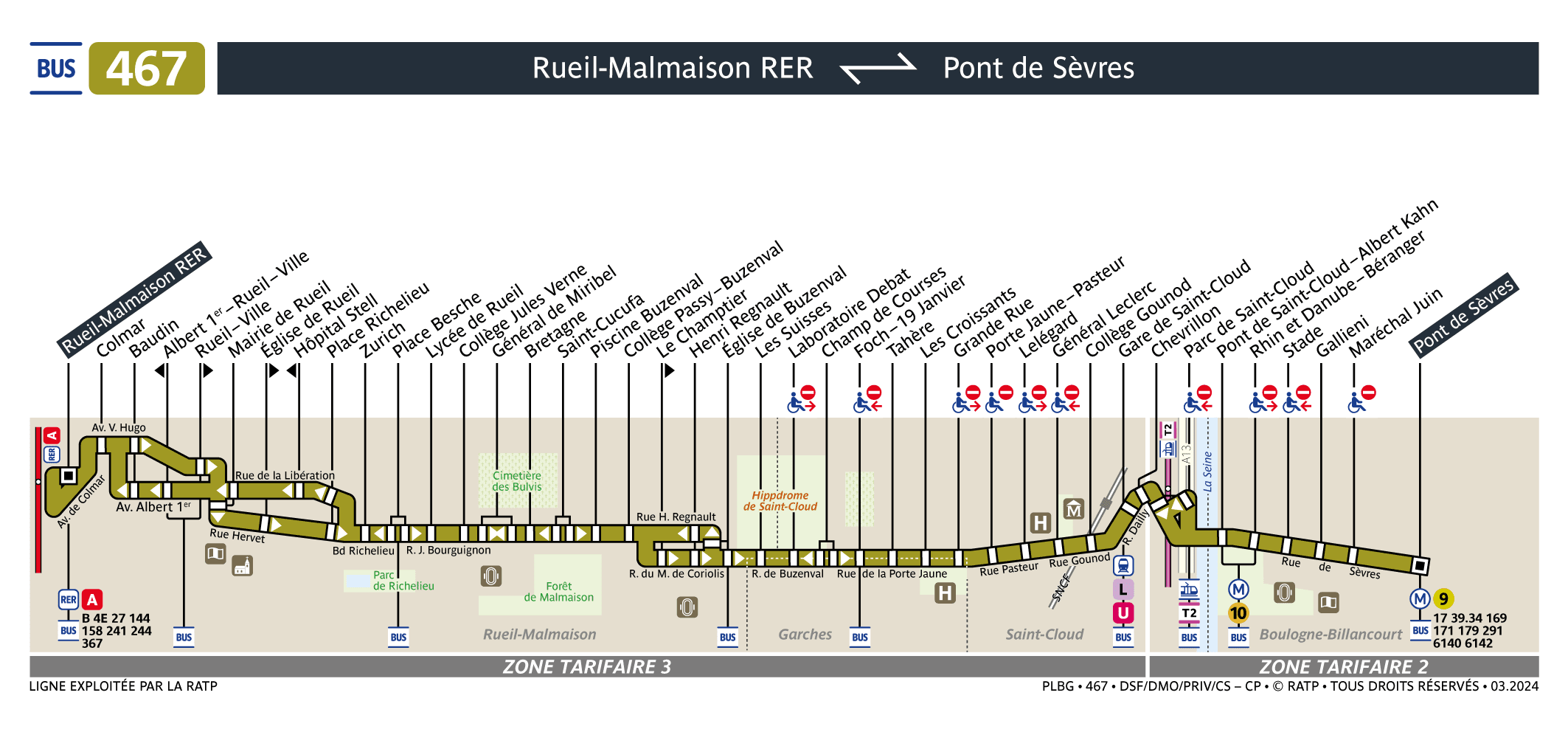 Bus Ligne 467 : plan, arrêts et horaires en temps réel | Bonjour RATP