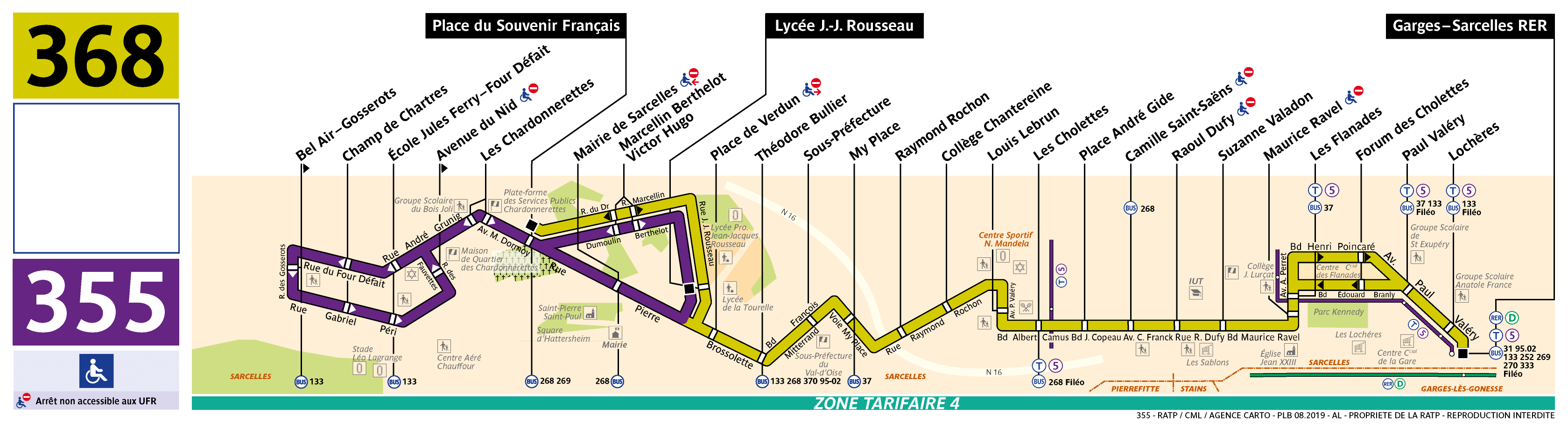 Bus Line 355: map, stops, and real-time schedules | Bonjour RATP