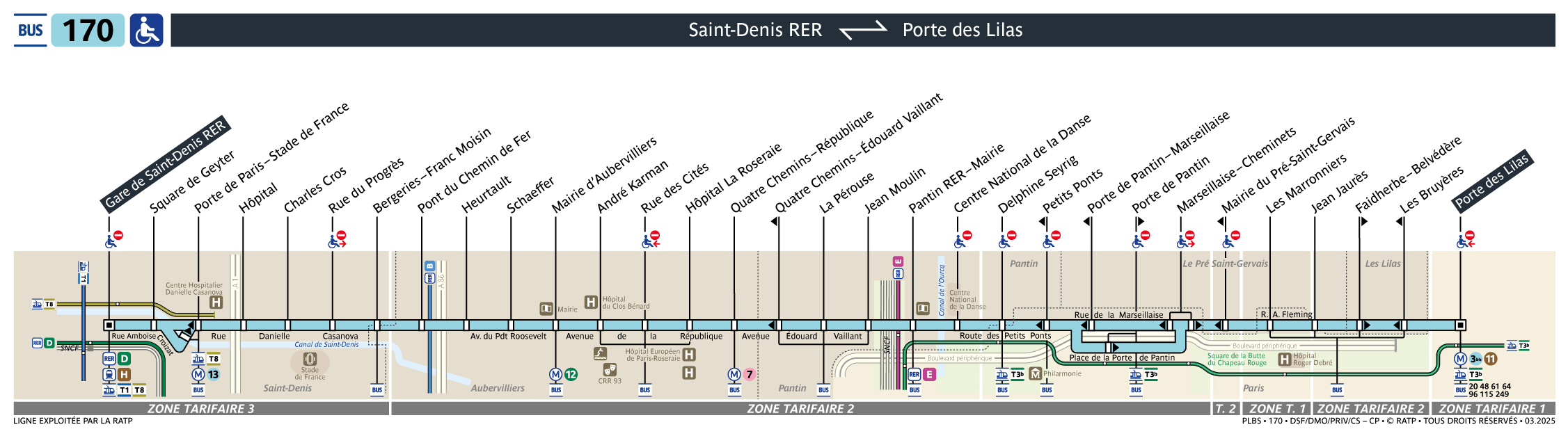 Bus Line 170: map, stops, and real-time schedules | Bonjour RATP