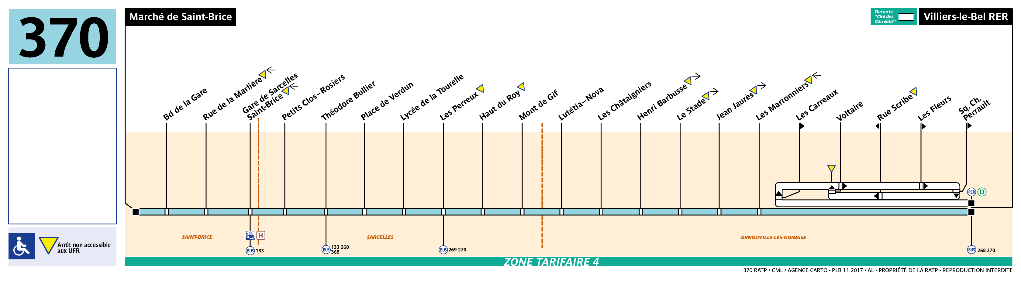 Bus Ligne 370 : plan, arrêts et horaires en temps réel | Bonjour RATP