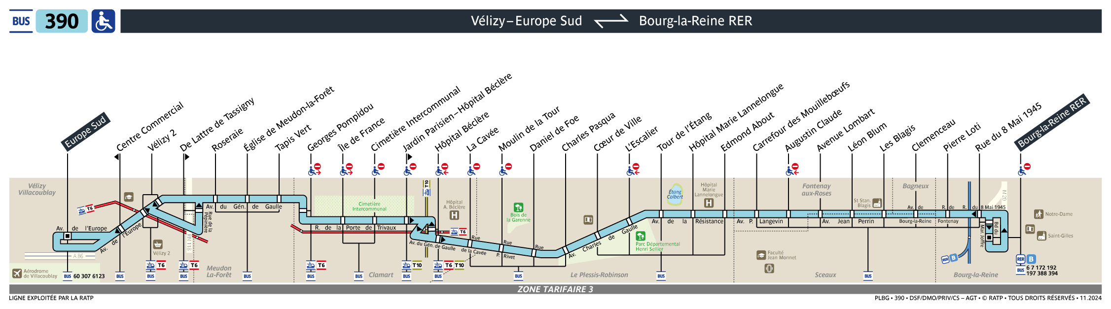 Bus Ligne 390 : plan, arrêts et horaires en temps réel | Bonjour RATP