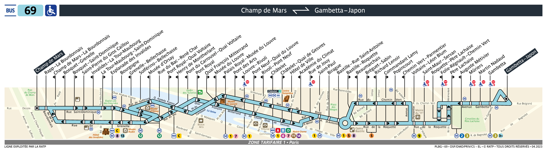 Bus Ligne 69 : plan, arrêts et horaires en temps réel | Bonjour RATP