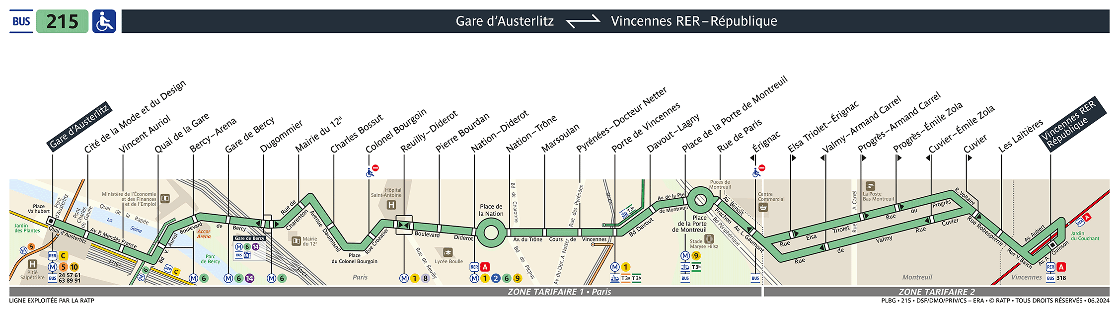 Bus Ligne 215 : plan, arrêts et horaires en temps réel | Bonjour RATP