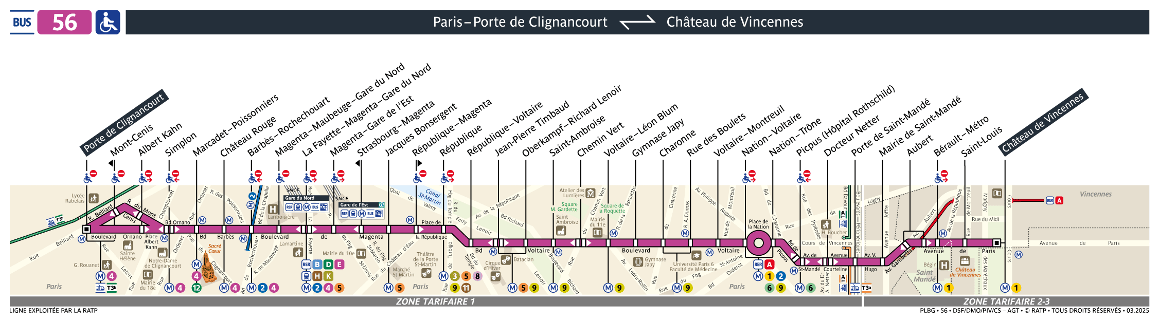 Bus Line 56: map, stops, and real-time schedules | Bonjour RATP
