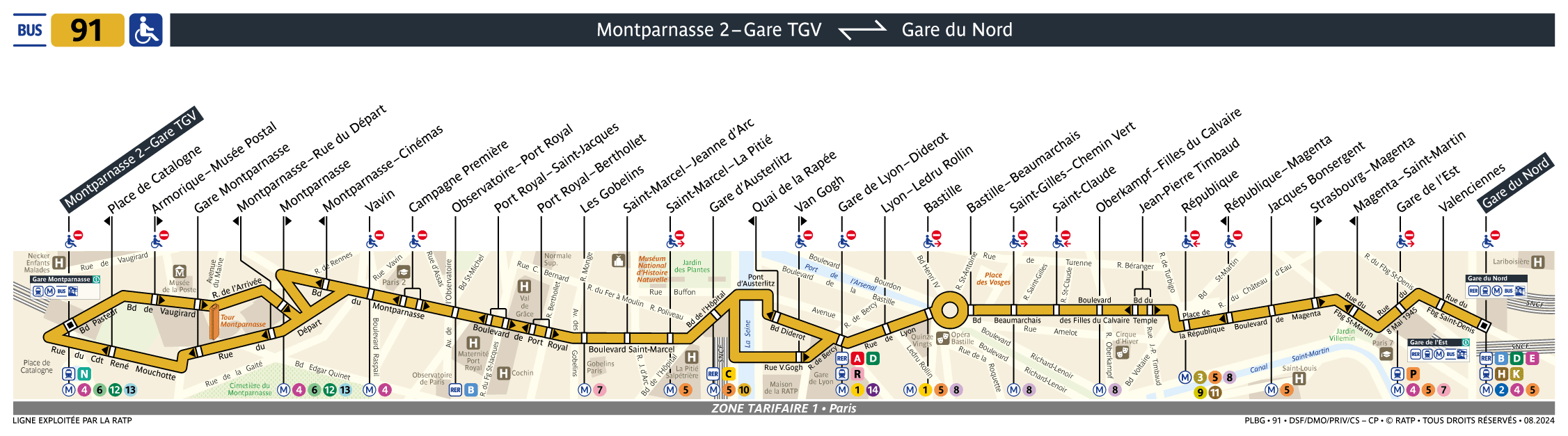 Bus Line 91: map, stops, and real-time schedules | Bonjour RATP