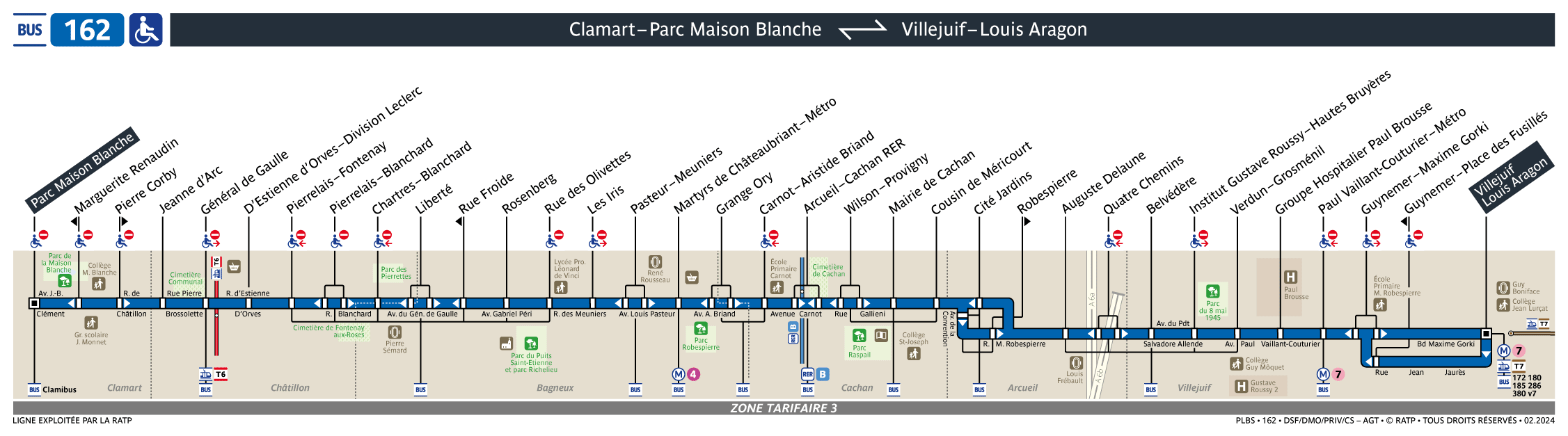 Bus Ligne 162 : plan, arrêts et horaires en temps réel | Bonjour RATP