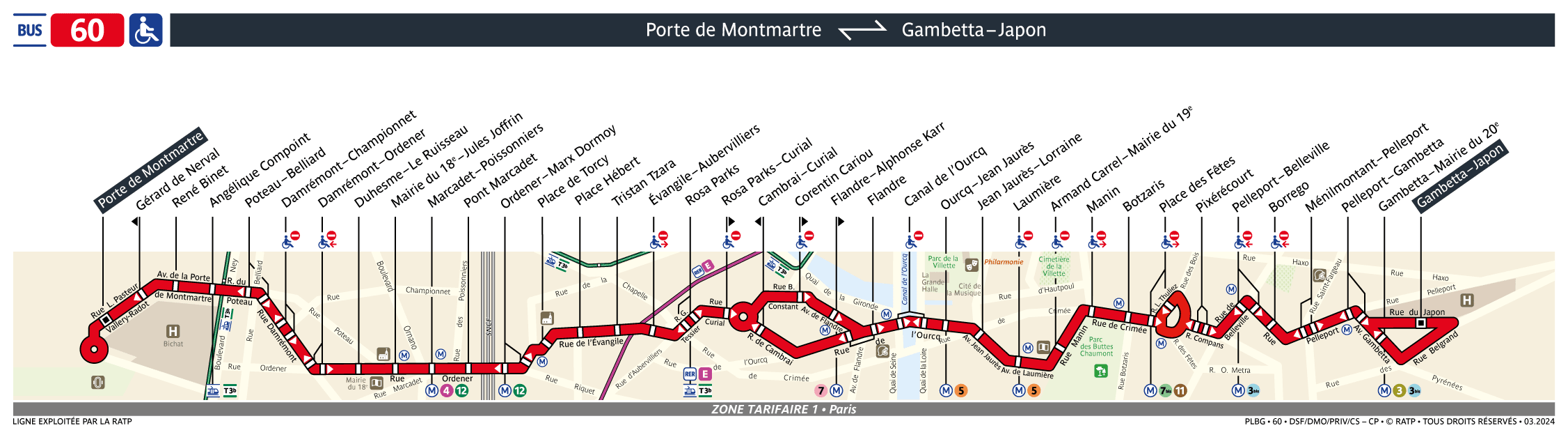 Bus Line 60: map, stops, and real-time schedules | Bonjour RATP