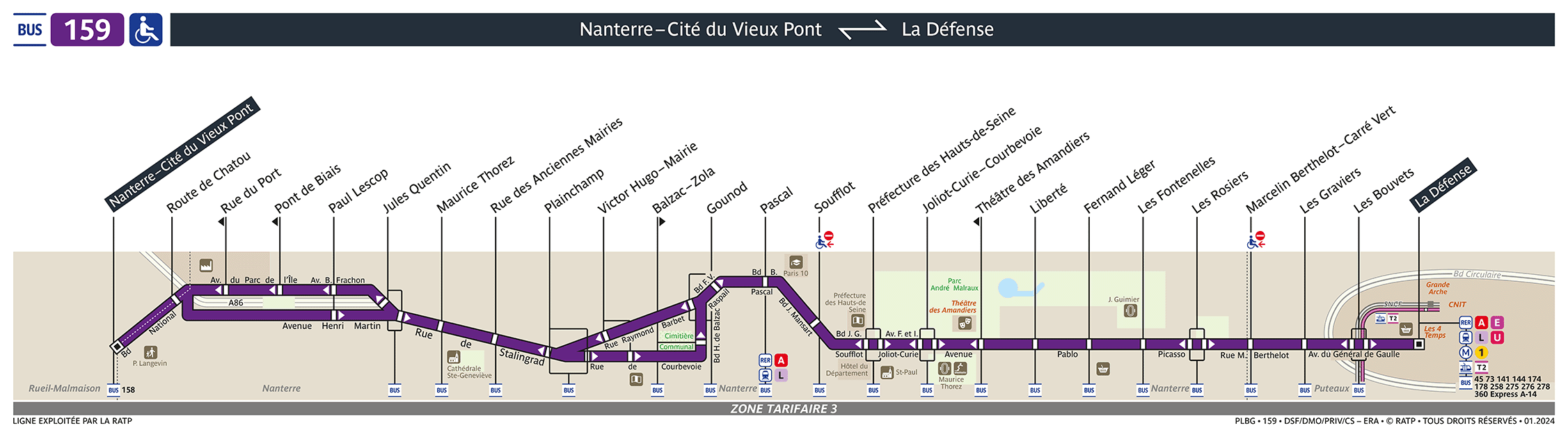 Bus Ligne 159 : plan, arrêts et horaires en temps réel | Bonjour RATP