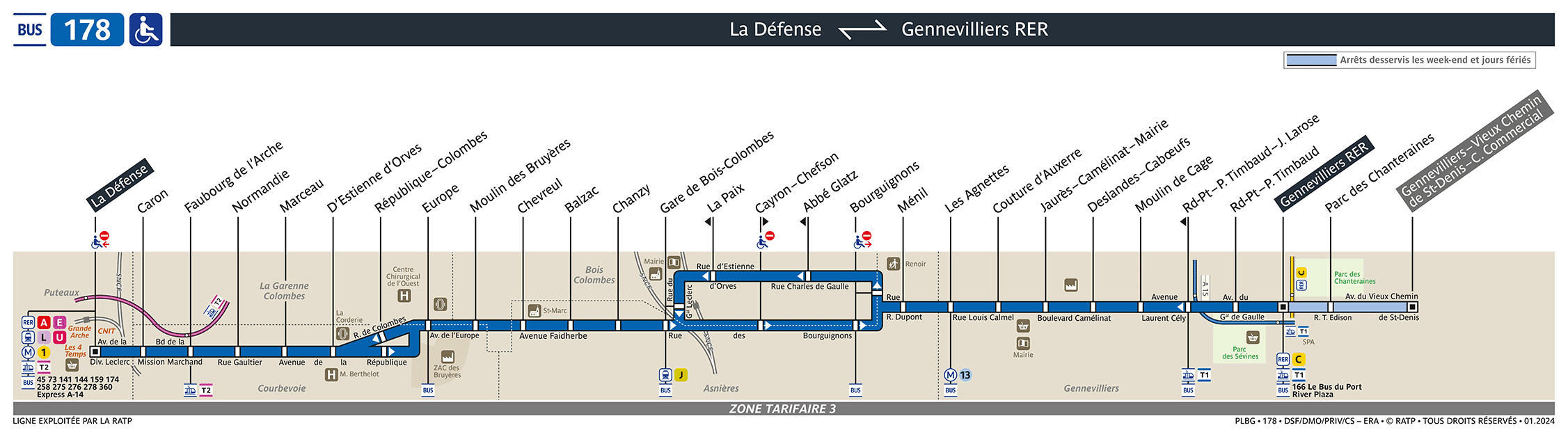 Bus Ligne 178 : plan, arrêts et horaires en temps réel | Bonjour RATP