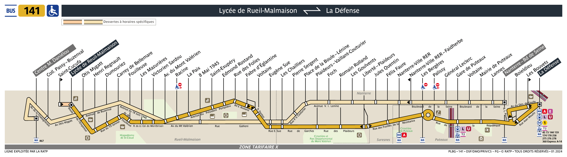 Bus Line 141: map, stops, and real-time schedules | Bonjour RATP