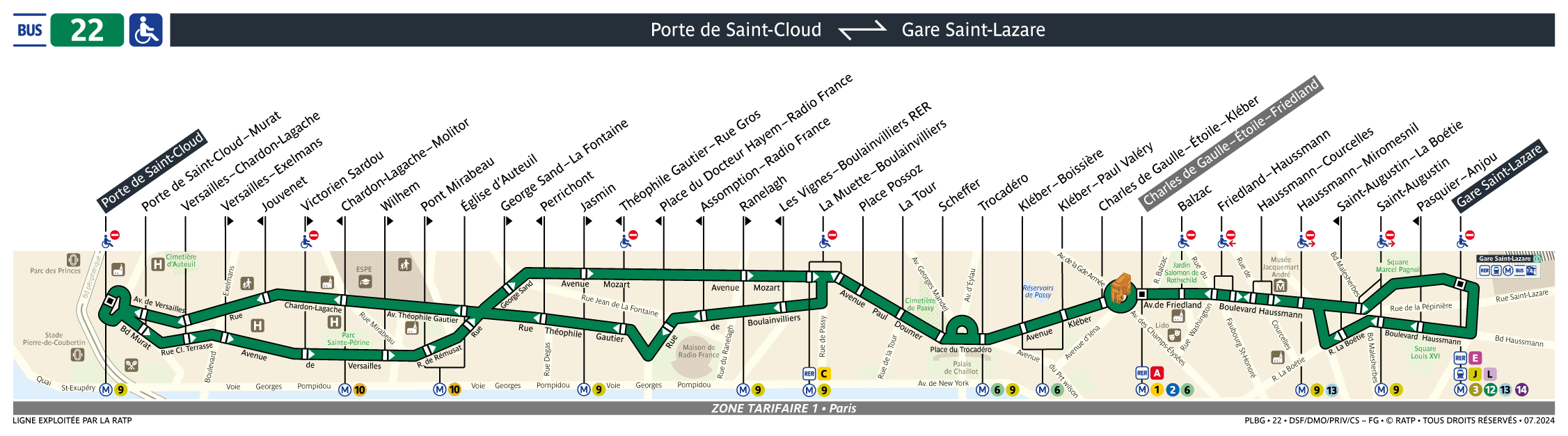 Bus Ligne 22 : plan, arrêts et horaires en temps réel | Bonjour RATP