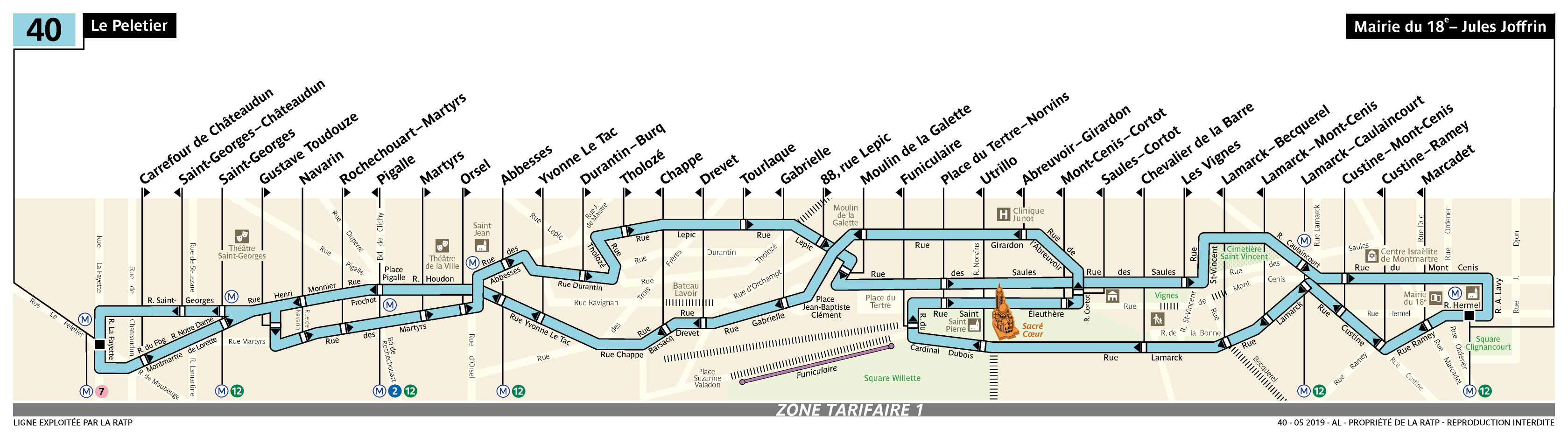 Bus Line 40: map, stops, and real-time schedules | Bonjour RATP