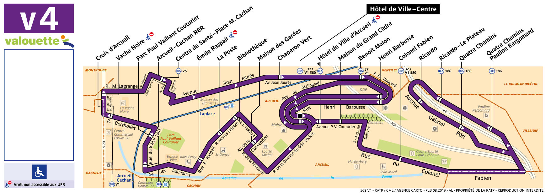 Bus Line V4: map, stops, and real-time schedules | Bonjour RATP