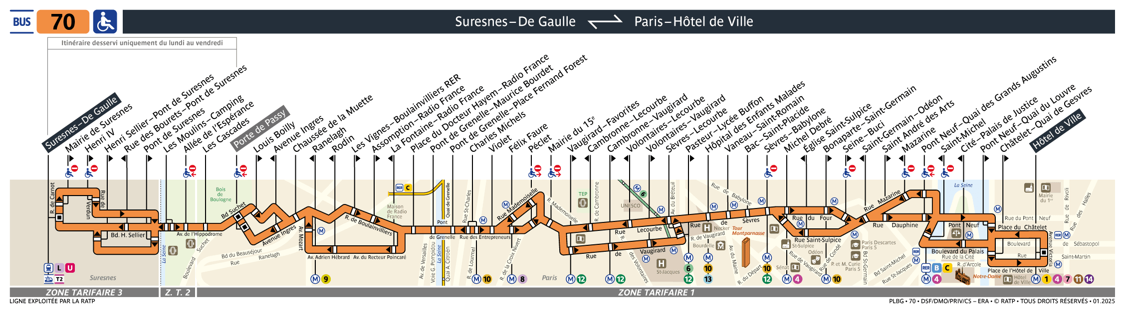 Bus Ligne 70 : plan, arrêts et horaires en temps réel | Bonjour RATP