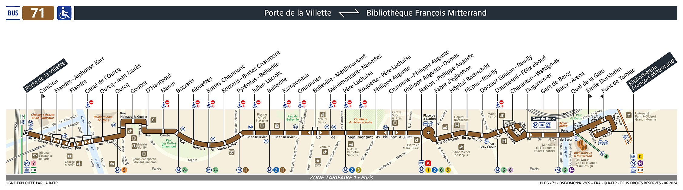 Bus Ligne 71 : plan, arrêts et horaires en temps réel | Bonjour RATP