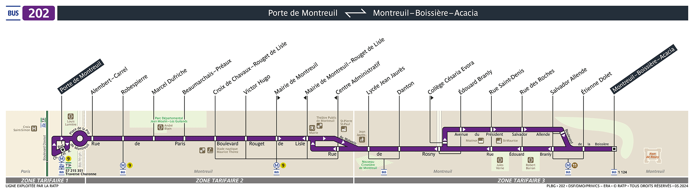 Bus Ligne 202 : plan, arrêts et horaires en temps réel | Bonjour RATP