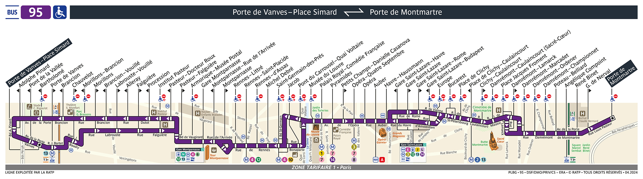 Bus Line 95: map, stops, and real-time schedules | Bonjour RATP