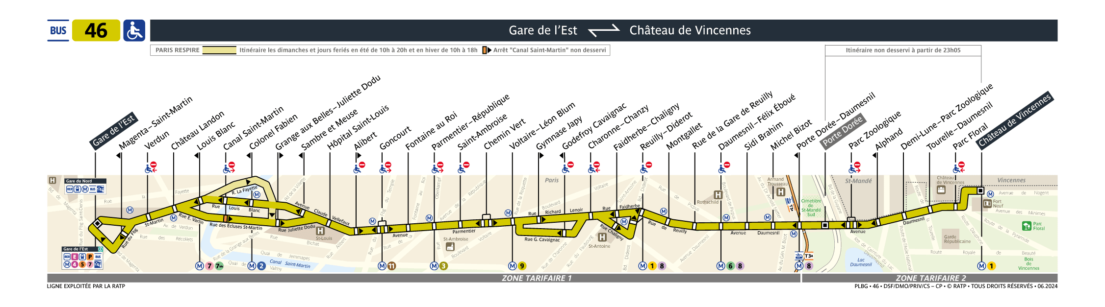 Bus Line 46: map, stops, and real-time schedules | Bonjour RATP