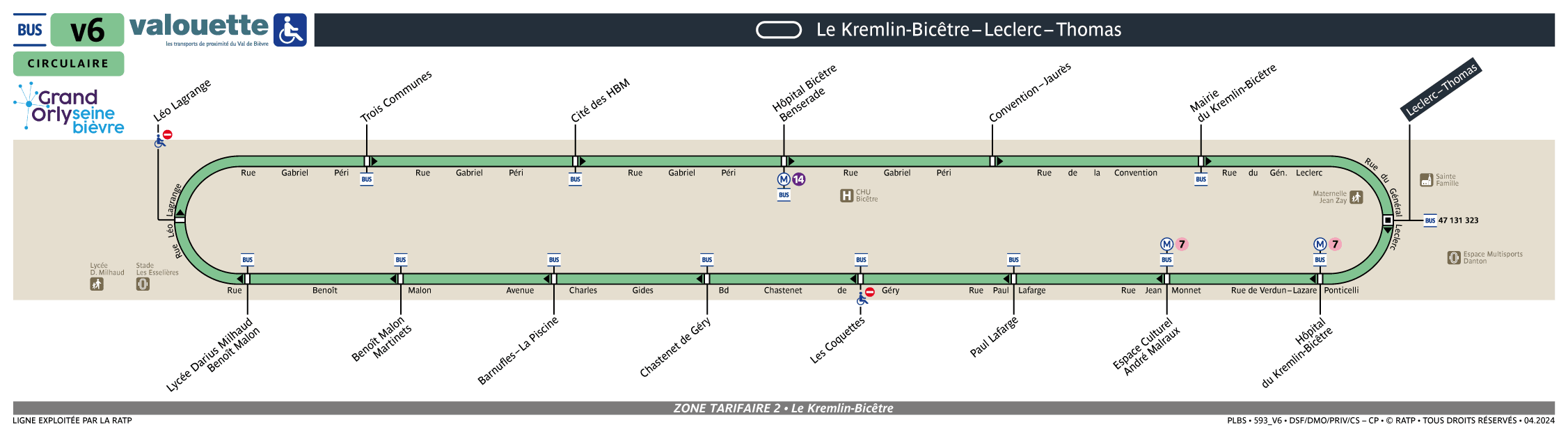 Bus Ligne V6 : plan, arrêts et horaires en temps réel | Bonjour RATP