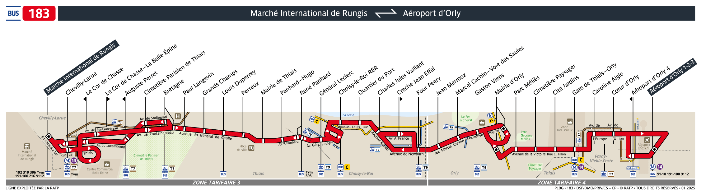 Bus Line 183: map, stops, and real-time schedules | Bonjour RATP