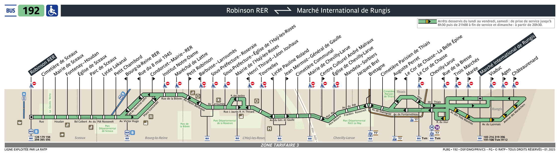 Bus Ligne 192 : plan, arrêts et horaires en temps réel | Bonjour RATP