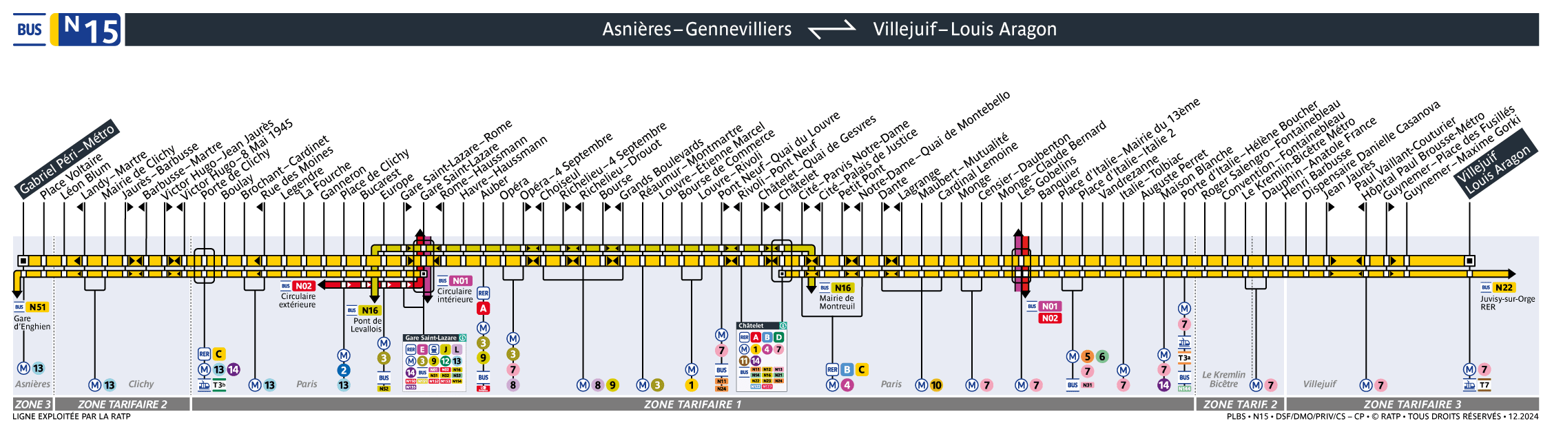Noctilien Line N15: map, stops, and real-time schedules | Bonjour RATP