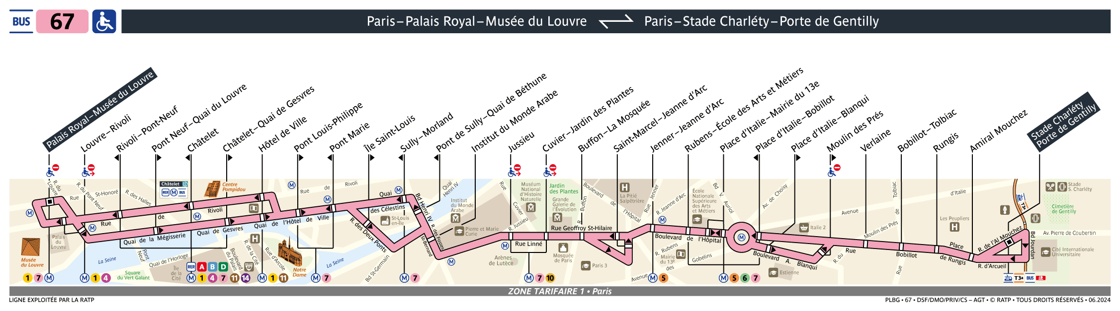 Bus Ligne 67 : plan, arrêts et horaires en temps réel | Bonjour RATP