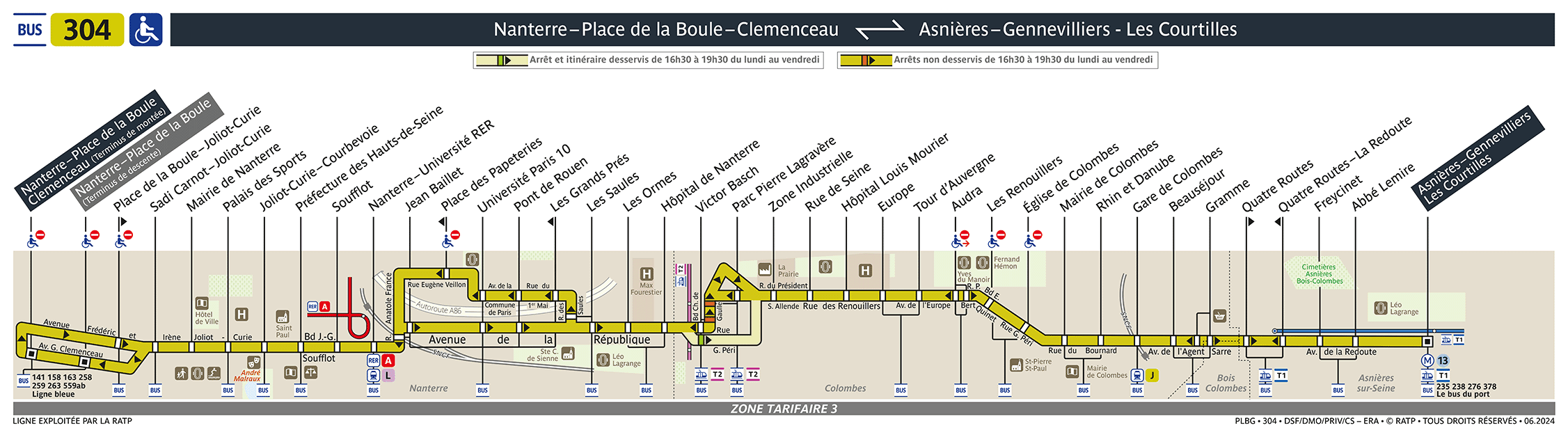 Bus Ligne 304 : plan, arrêts et horaires en temps réel | Bonjour RATP