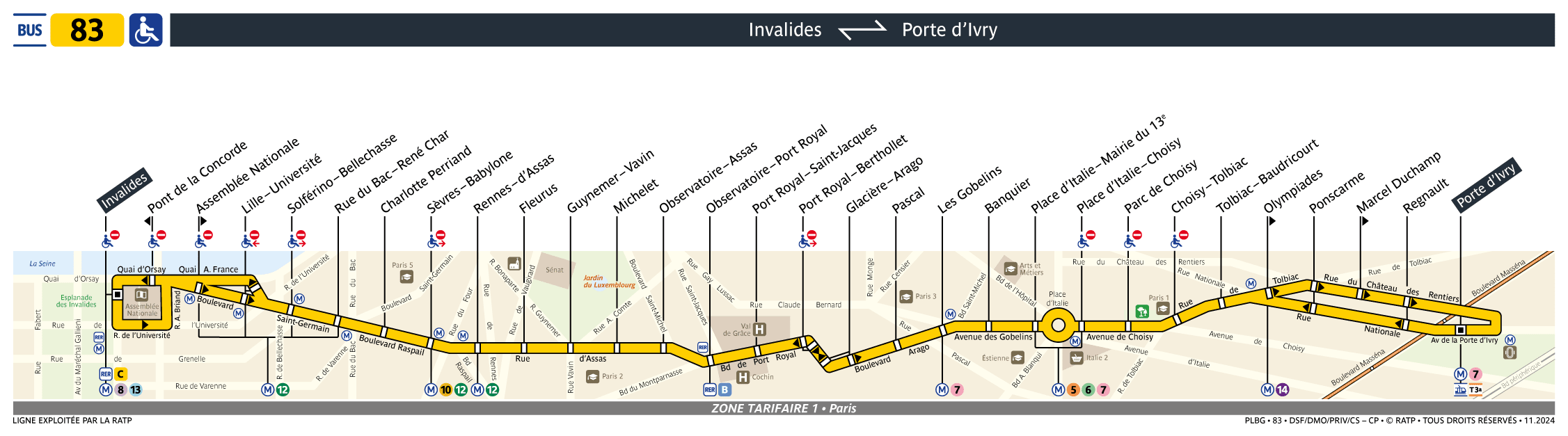 Bus Ligne 83 : plan, arrêts et horaires en temps réel | Bonjour RATP